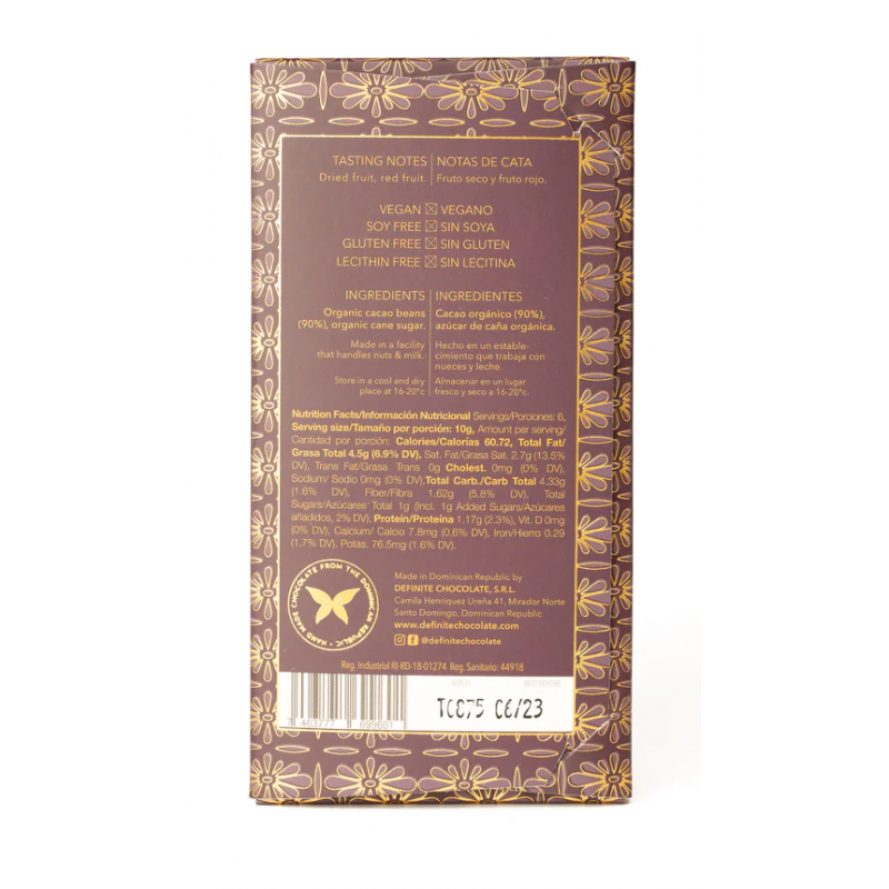 Chocolate Dominicana 90% Bhonacao